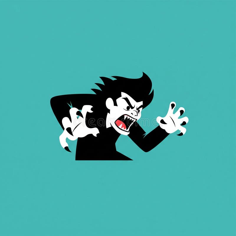 Aggressive Pale Vampire Ready To Attack. Stock Illustration ...