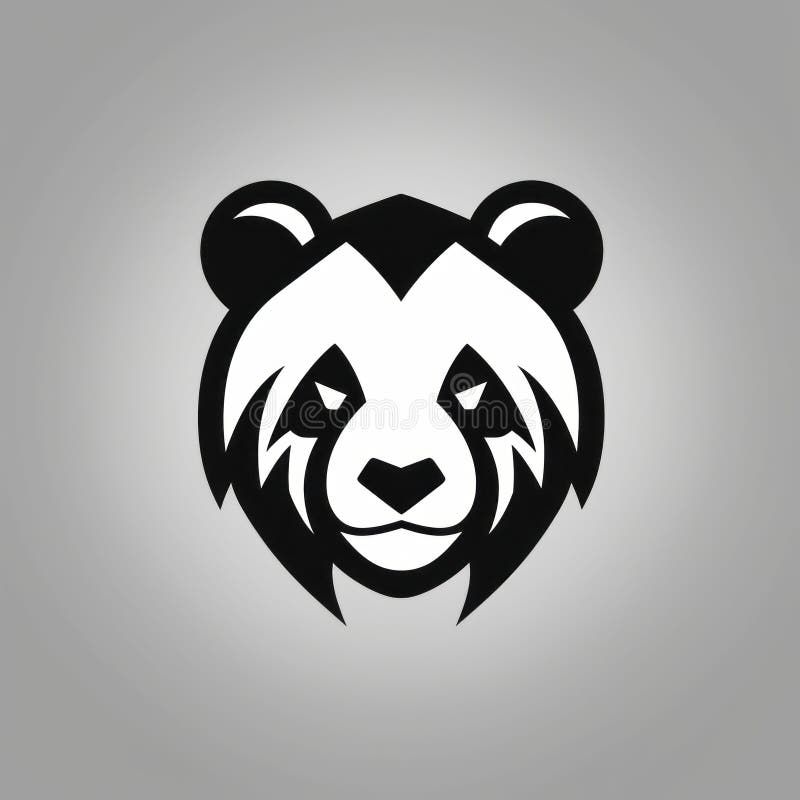 Aggressive Panda Logo Vector Illustration on Dark Background Stock ...