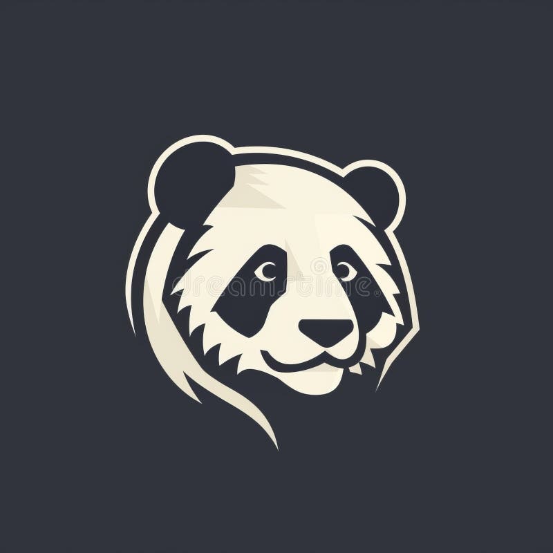 Aggressive Panda Logo Vector Illustration on Dark Background Stock ...