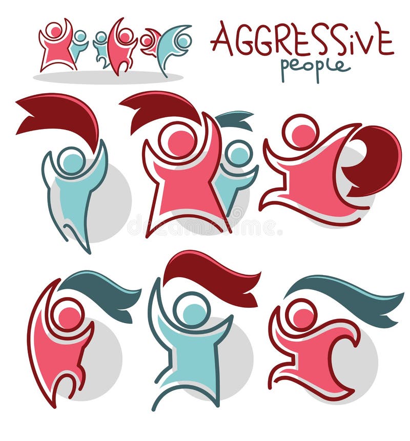 Aggressive people stock vector. Illustration of colorful - 61566752