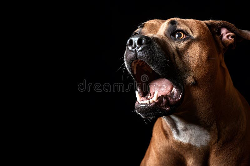 An Aggressive Pit Bull Barking Angrily with an Isolated Background ...