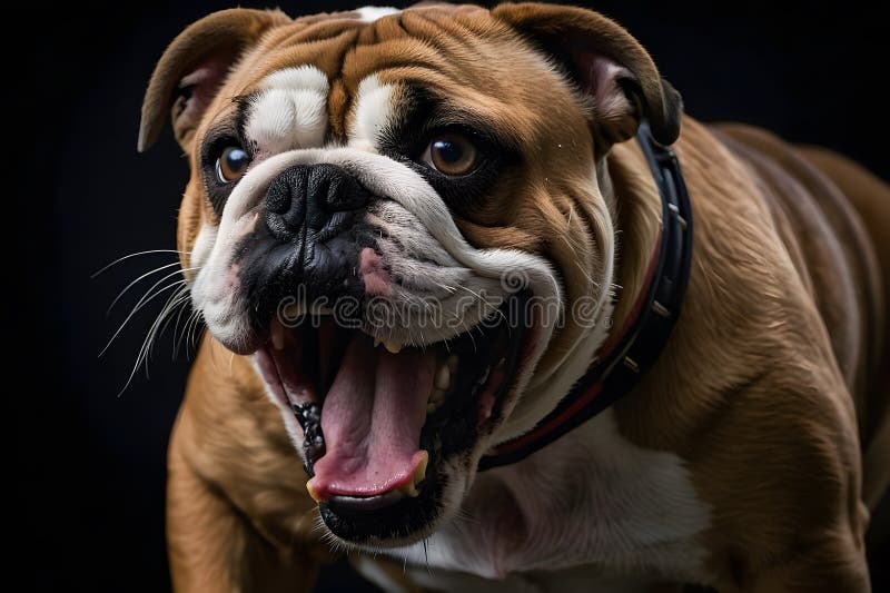 An Aggressive Pit Bull Barking Angrily with an Isolated Background ...
