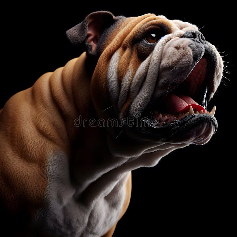 An Aggressive Pit Bull Barking Angrily with an Isolated Background ...