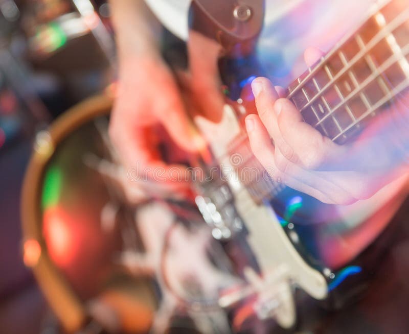 Aggressive Play Guitar on Stage Stock Image - Image of instrument ...