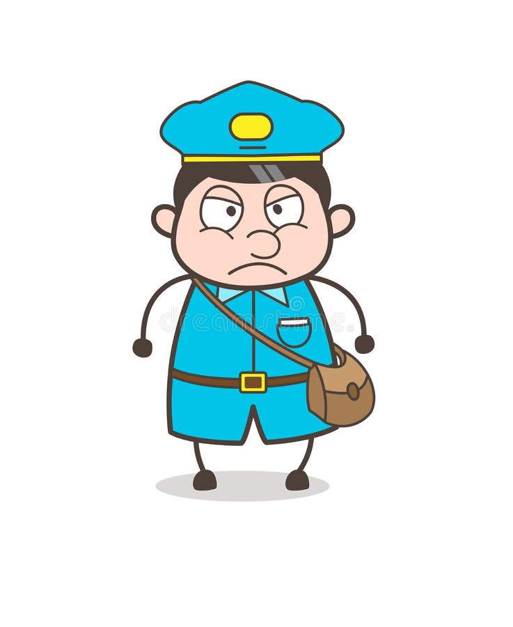 Aggressive Postman in Very Angry Mood Vector Stock Illustration ...