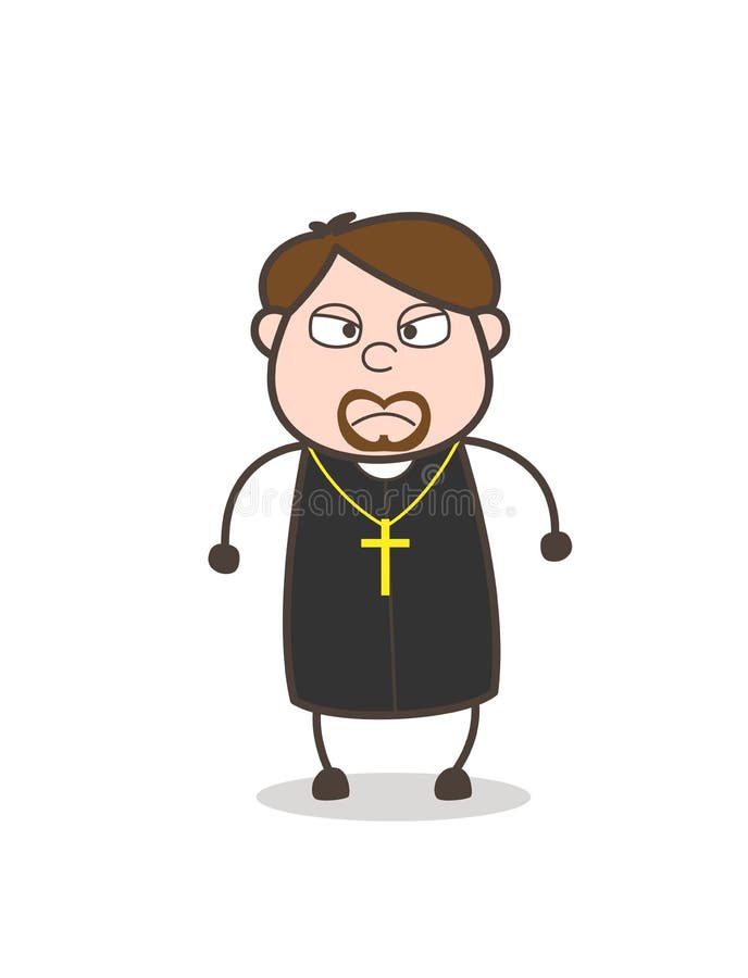 Disappointed Priest Face Vector Stock Illustration - Illustration of ...