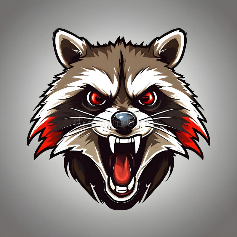 Aggressive Raccoon stock illustration. Illustration of procyon - 318688405
