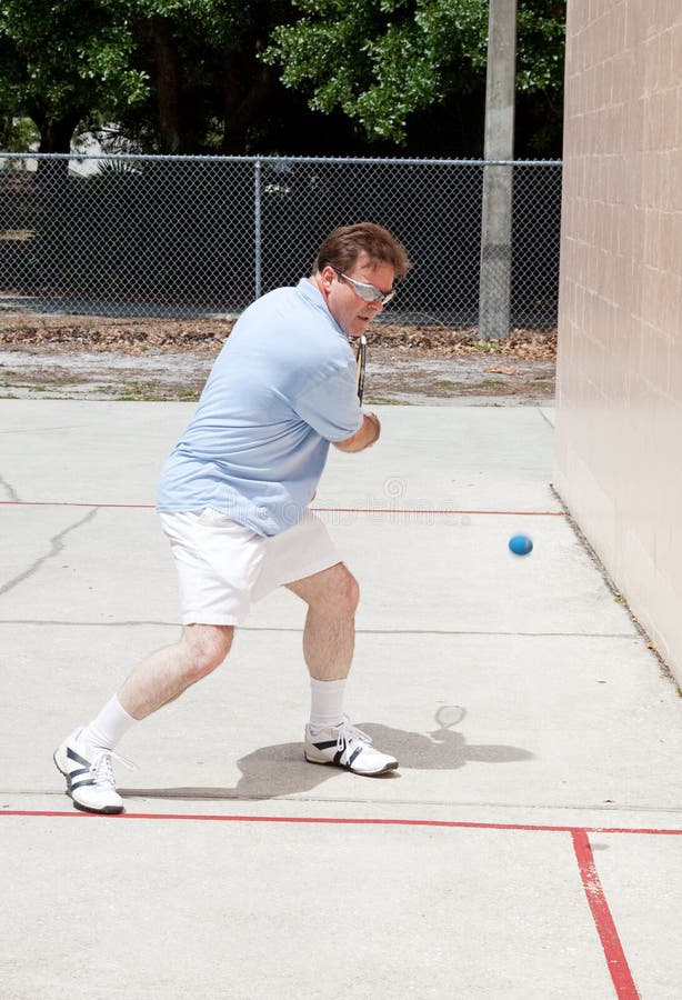 Aggressive Racquetball Player Stock Photo - Image of playing, ball ...