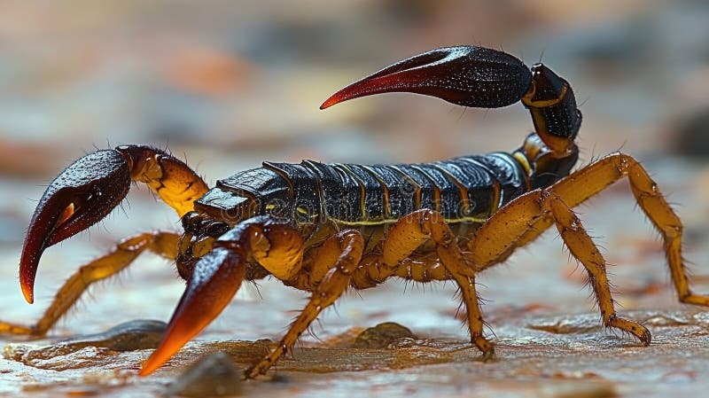 Aggressive Scorpion Showing Its Stinger and Claws Stock Illustration ...