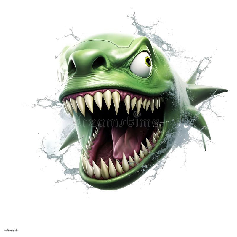 Aggressive Shark Bursting through Stock Image - Image of water, ocean ...