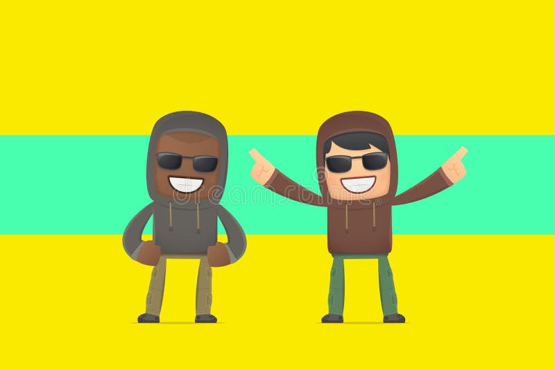 Aggressive Street Hooligans Stock Illustration - Illustration of male ...