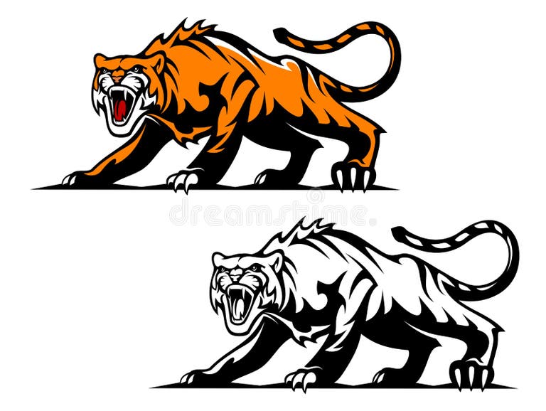 Aggressive Roaring Tiger Stock Illustrations – 2,870 Aggressive Roaring ...