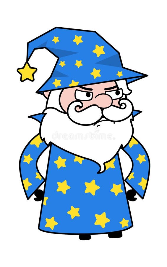 Annoyed Wizard Cartoon stock illustration. Illustration of irritating ...