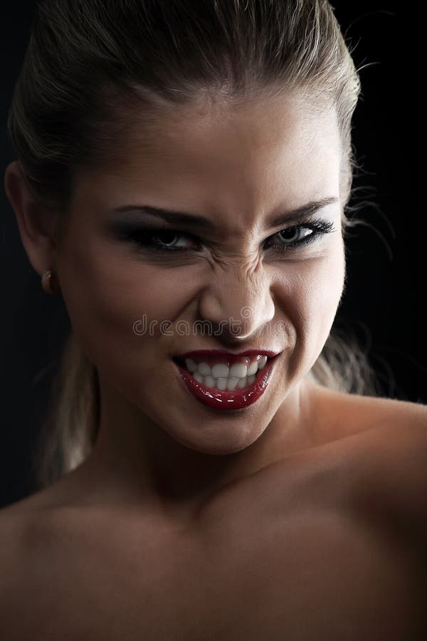Aggressive woman stock photo. Image of expression, makeup - 11692698