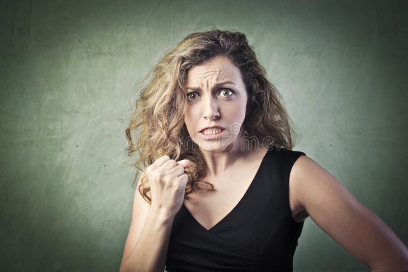 Aggressive woman stock image. Image of caucasian, lunatic - 24435053