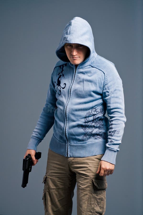 Aggressive Young Guy with Gun Stock Image - Image of aiming, army: 20144233