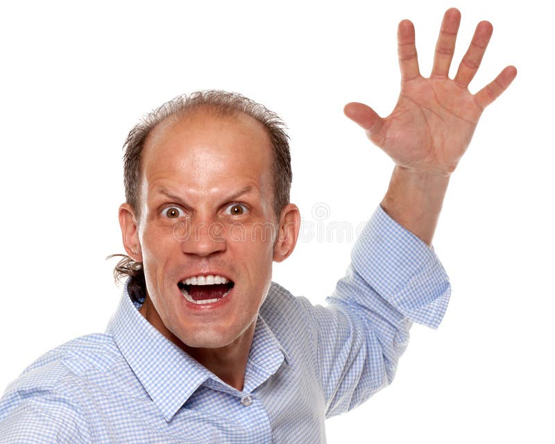 Aggressive Young Man Screaming Stock Photo - Image of evil, business ...