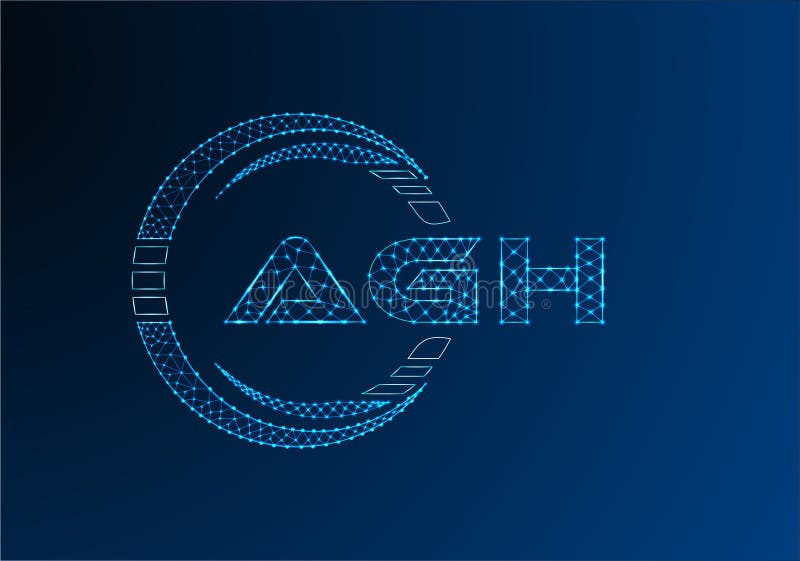 AGH Low Poly Letter Logo Vector Design. Stock Illustration ...