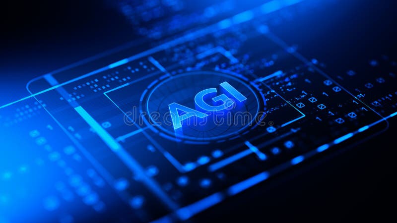 AGI Artificial General Intelligence Concept on Digital Screen Stock ...