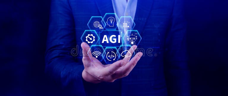 AGI Concept, Artificial General Intelligence, AI Knowledge Learning ...