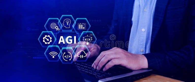 AGI Concept, Artificial General Intelligence, AI Knowledge Learning ...