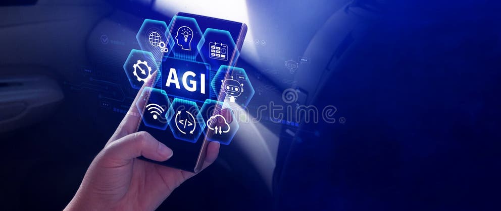 AGI Concept, Artificial General Intelligence, AI Knowledge Learning ...