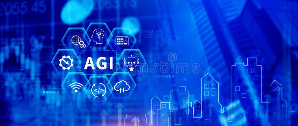 AGI Concept, Artificial General Intelligence, AI Knowledge Learning ...