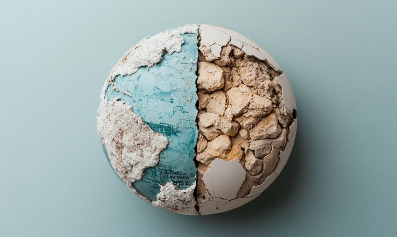 AGI Conceptual Split Globe Depiction Stock Image - Image of design ...