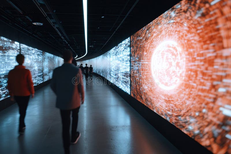 AGI Futuristic Corridor into Infinity Stock Image - Image of infinity ...