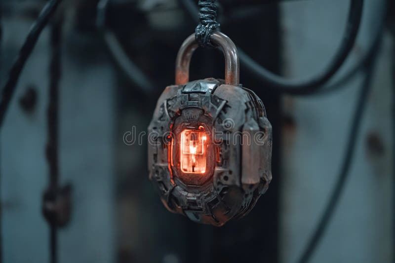 AGI Futuristic Glowing Padlock Security Concept Stock Photo - Image of ...