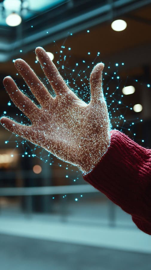 AGI Hand of Light and Code stock image. Image of artificial - 348154845