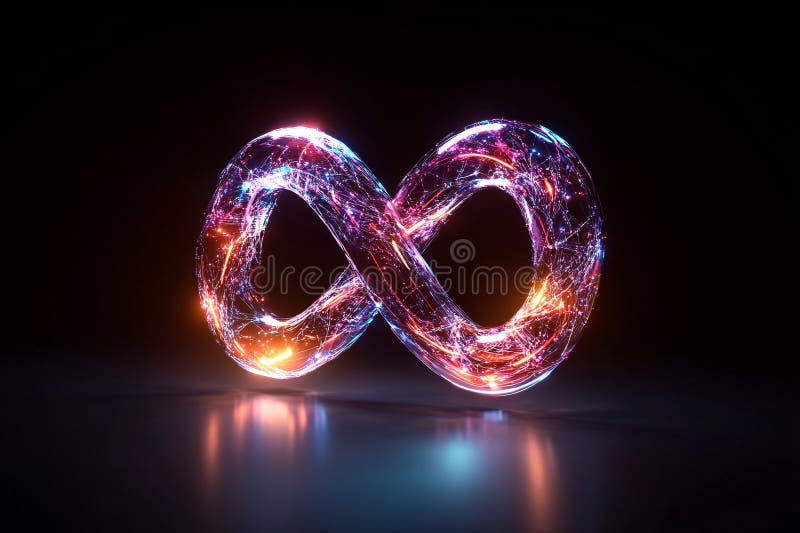 AGI Radiant Infinity Symbol in Futuristic Space Stock Illustration ...