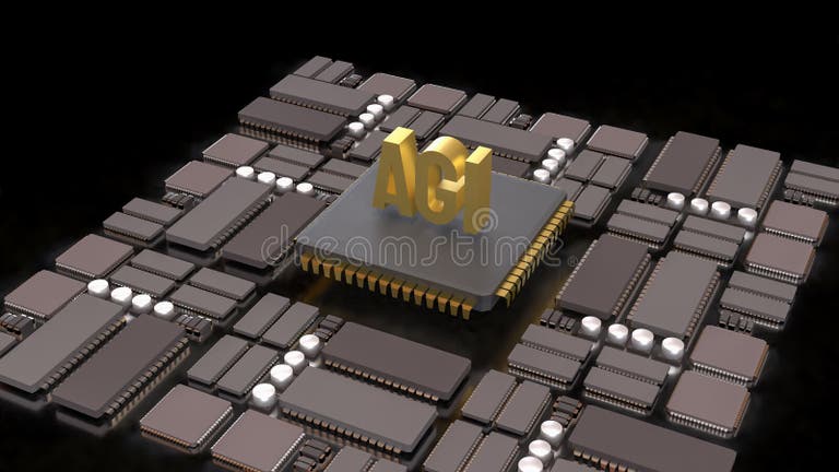 The AGI Stands for Artificial General Intelligence Technology Concept ...