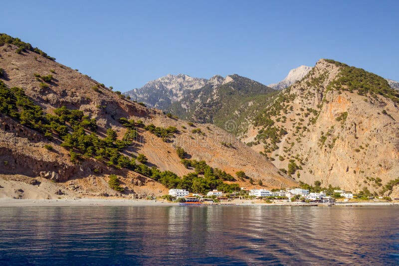 Agia Roumeli, Crete stock image. Image of roumeli, located - 57575103
