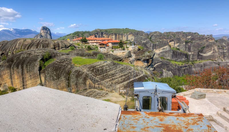 Agia Triada Monastery, Meteora, Greece Stock Image - Image of cloister ...