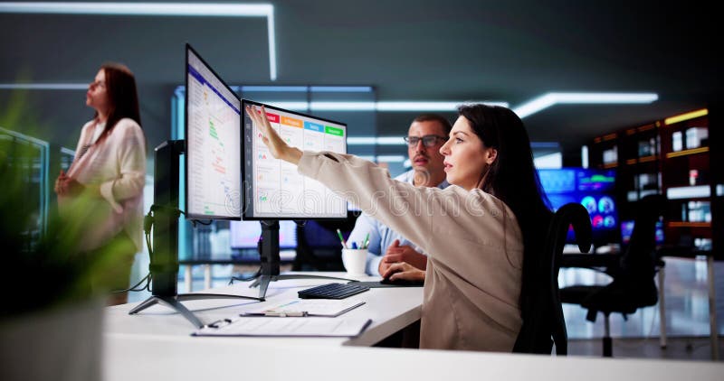 Agile Business Team Using Kanban Board Stock Image - Image of multiple ...