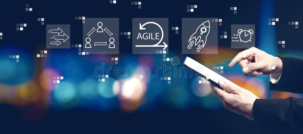 Agile Concept with Businessman Using a Tablet Computer Stock Image ...