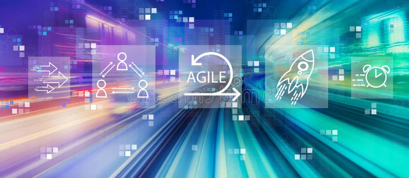 Agile Concept with High Speed Motion Blur Stock Illustration ...