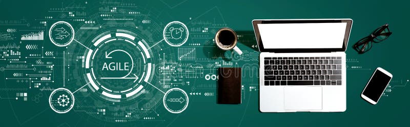 Agile Concept with a Laptop Computer Stock Illustration - Illustration ...