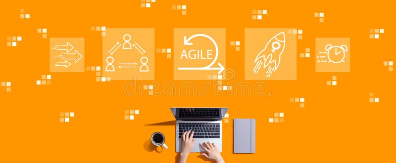 Agile Concept with Person Working with Laptop Stock Photo - Image of ...