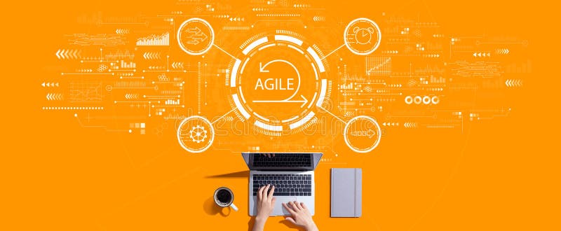 Agile Concept with Person Working with Laptop Stock Photo - Image of ...