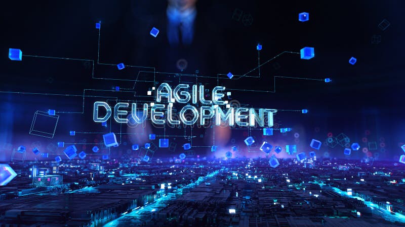 Agile Development - Businessman Working with Virtual Reality at Office ...