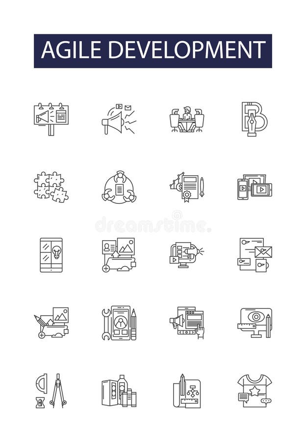 Agile Development Line Vector Icons and Signs. Development, Scrum ... Agile Development Line Vector Icons and Signs. Development, Scrum ...