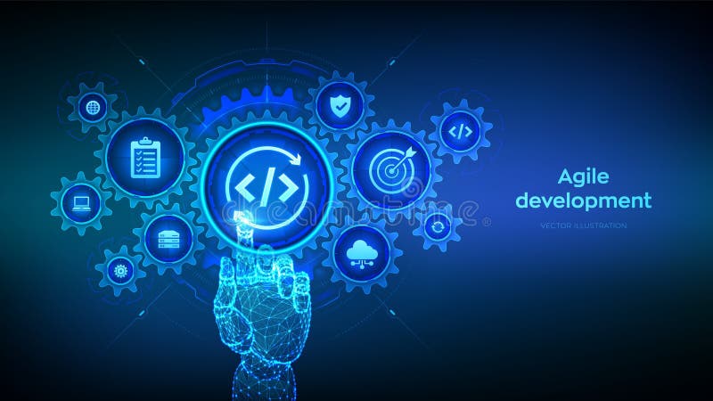 Agile Software Development Methodology Concept on Virtual Screen ...