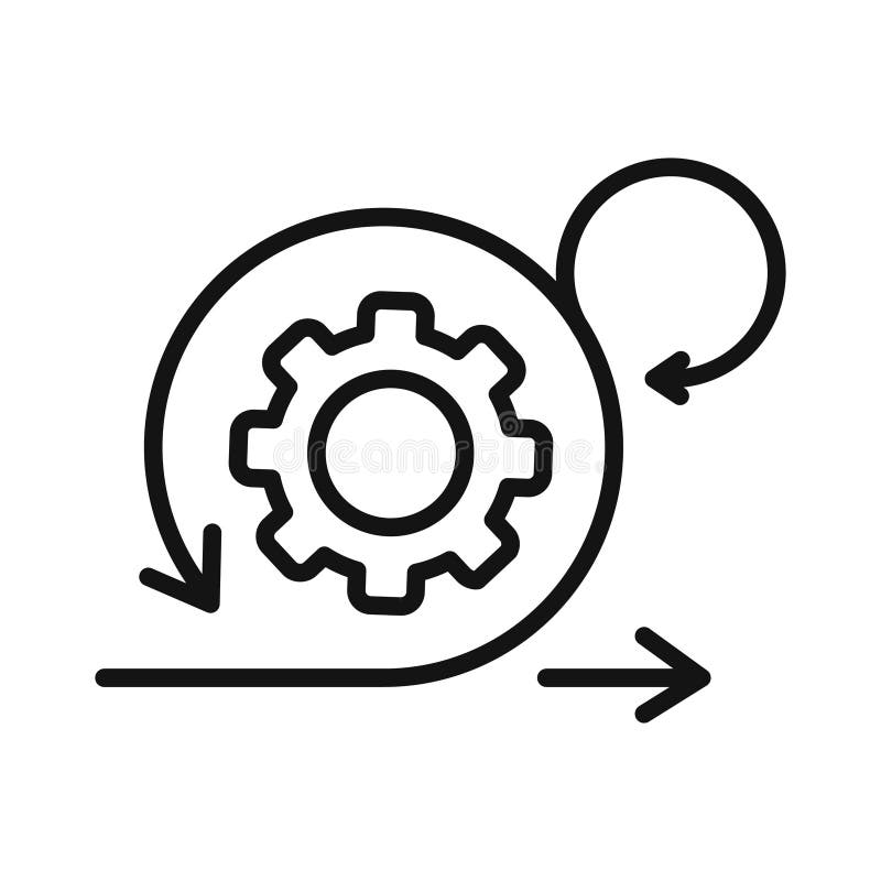 Agile Development Black and White Icon Illustration Stock Vector ...