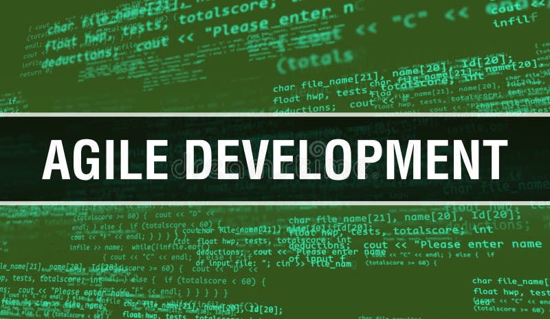 Agile Development Text Written On Programming Code Abstract Technology Background Of Software