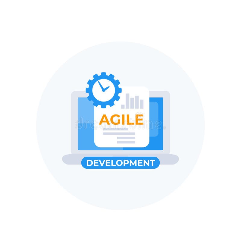 Agile Development Vector Icon with Laptop Stock Vector - Illustration ...