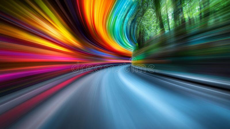 Agile Digital Transformation Data Flowing on Road, Symbolizing Fast ...