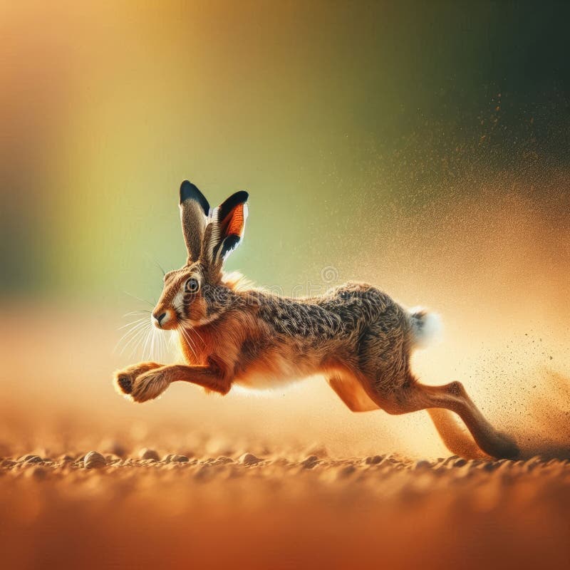 Agile Hare in Motion stock illustration. Illustration of power - 365903937