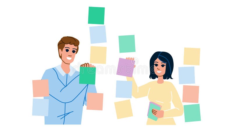 Agile kanban scrum vector stock illustration. Illustration of cartoon ...